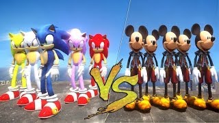 SONIC THE HEDGEHOG COLORS ARMY VS MICKEY MOUSE ARMY EPIC BATTLE SONIC ...