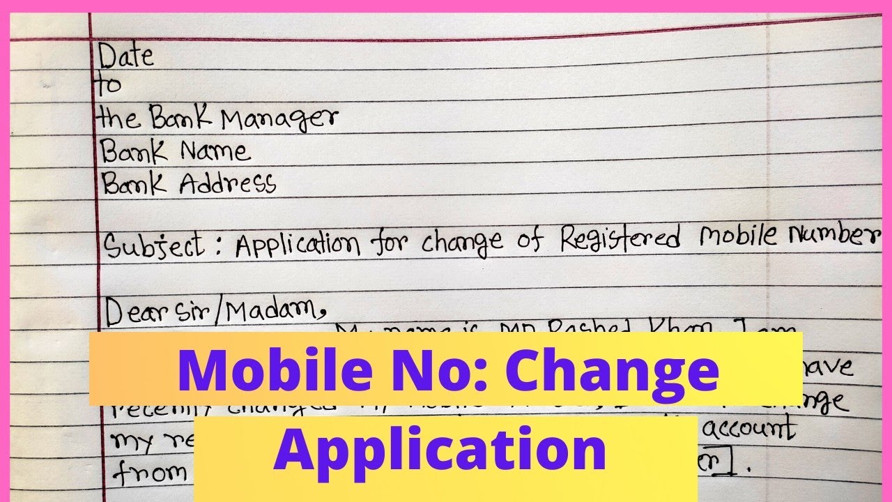 Application For Mobile Number Change In Bank Account Request To application-for-mobile-number-change-in-bank-account-request-to