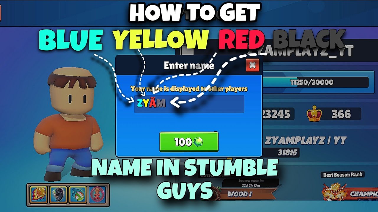 "How to get COLORED Name in Stumble Guys 😱 | Secret Trick 2025!"🚀 - YouTube