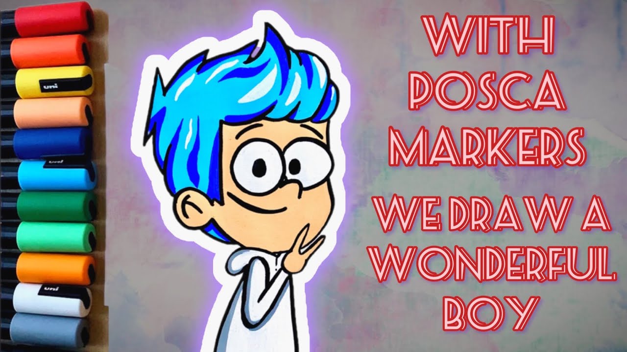 We draw a wonderful boy with Posca Markers - YouTube