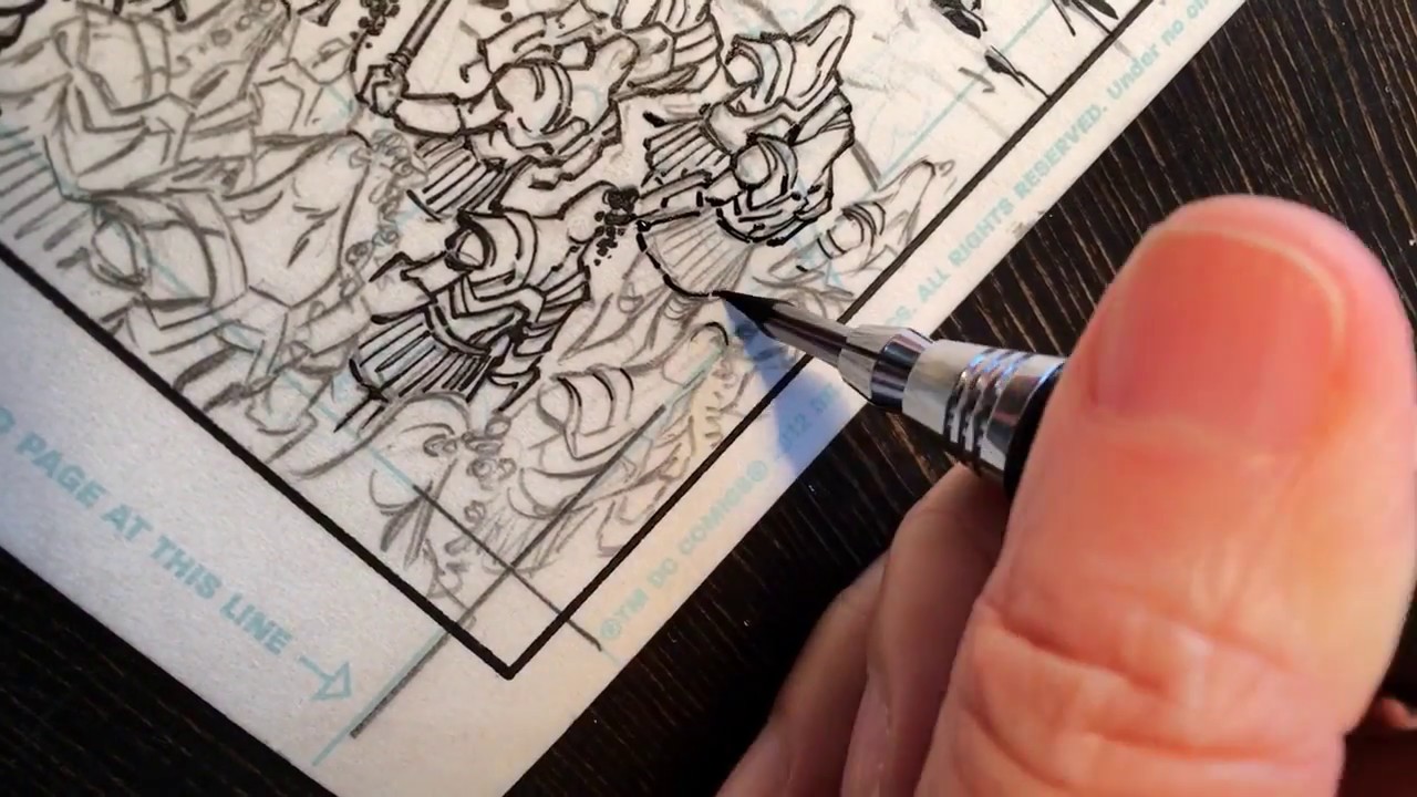 inking comics with Hope - YouTube