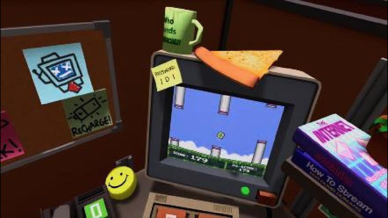 Playing Flappy Bird In PSVR2 (Job Simulator) Gameplay - YouTube