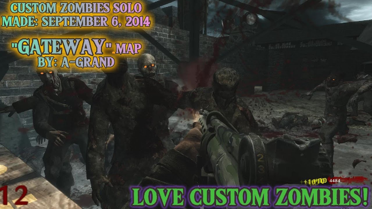 WAW Custom Zombies Solo "Gateway" Map Completed - YouTube