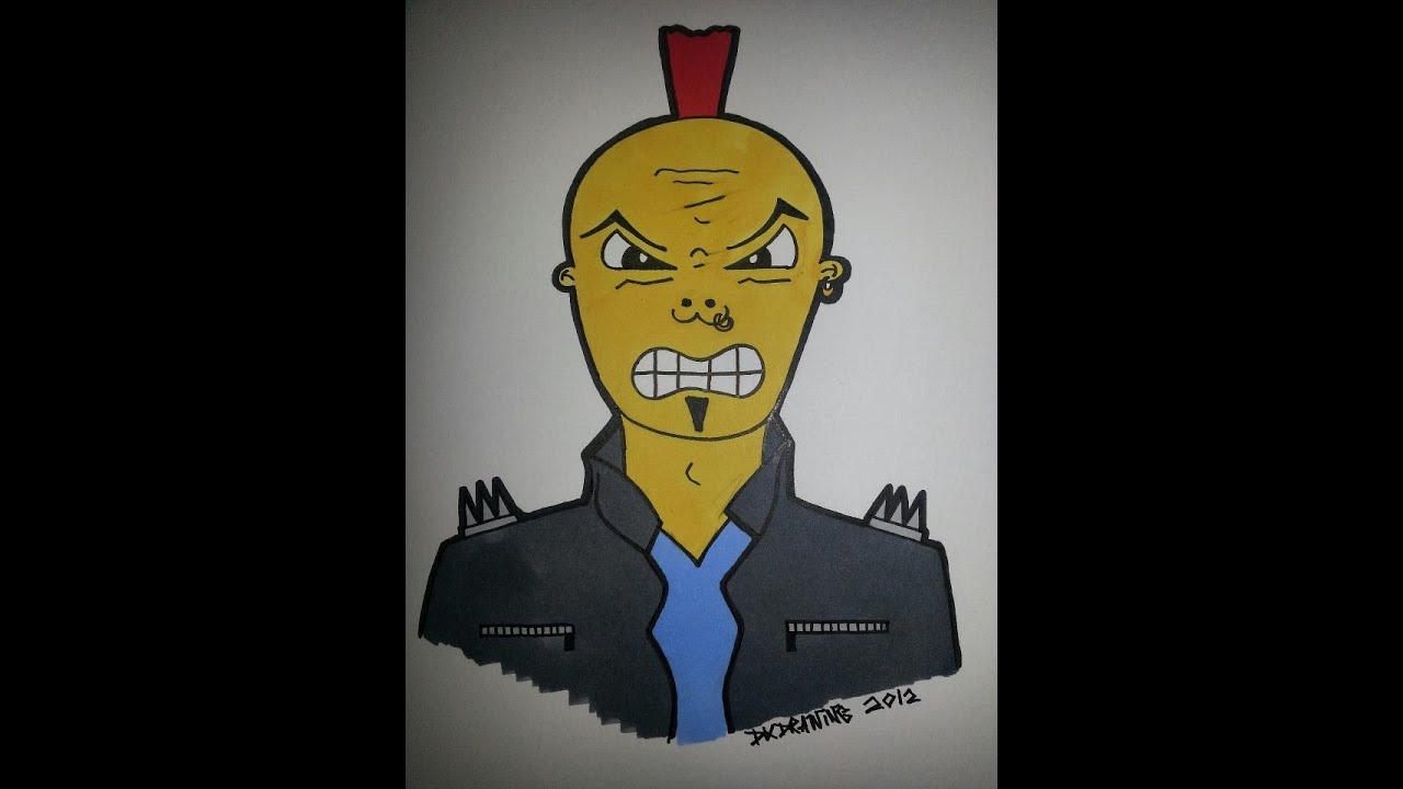 Step by step how to draw graffiti character - Graffiti Punk - YouTube