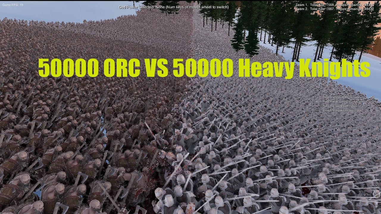 50000 Heavy Knights VS 50000 Orc Ultimate Epic Battle Simulator 2 Crazy ...