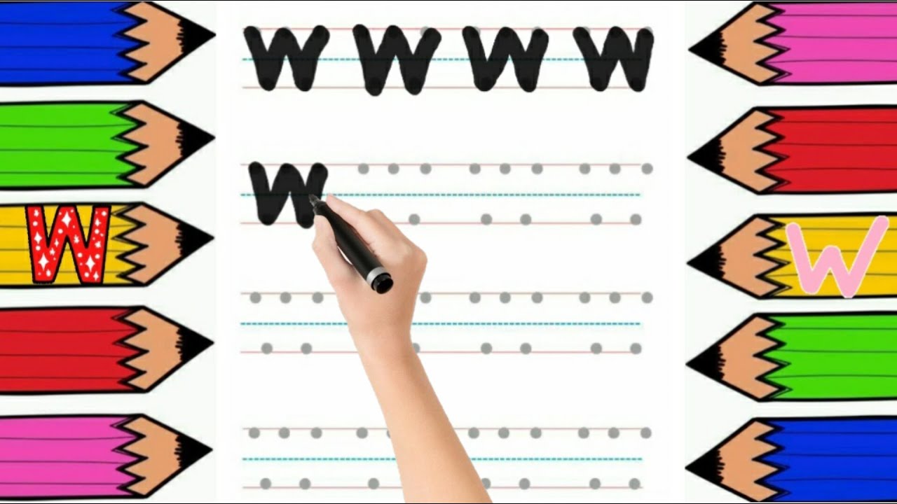 Learn to write uppercase letter W with Happy brain kids learning | how ...