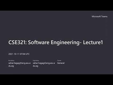 CSE321 Software Engineering Lecture1 - YouTube