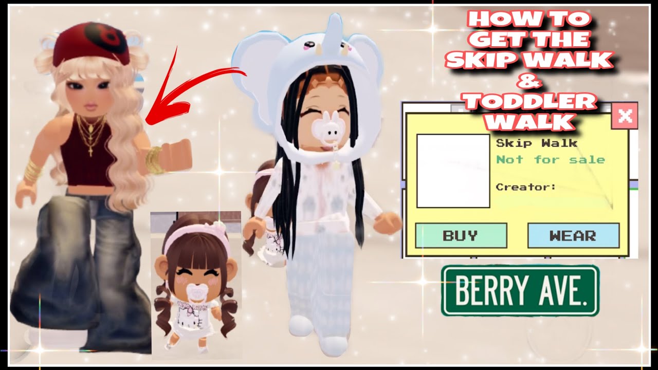 HOW TO GET THE SKIP WALK AND THE TODDLER WALK IN BERRY AVE ROBLOX - YouTube