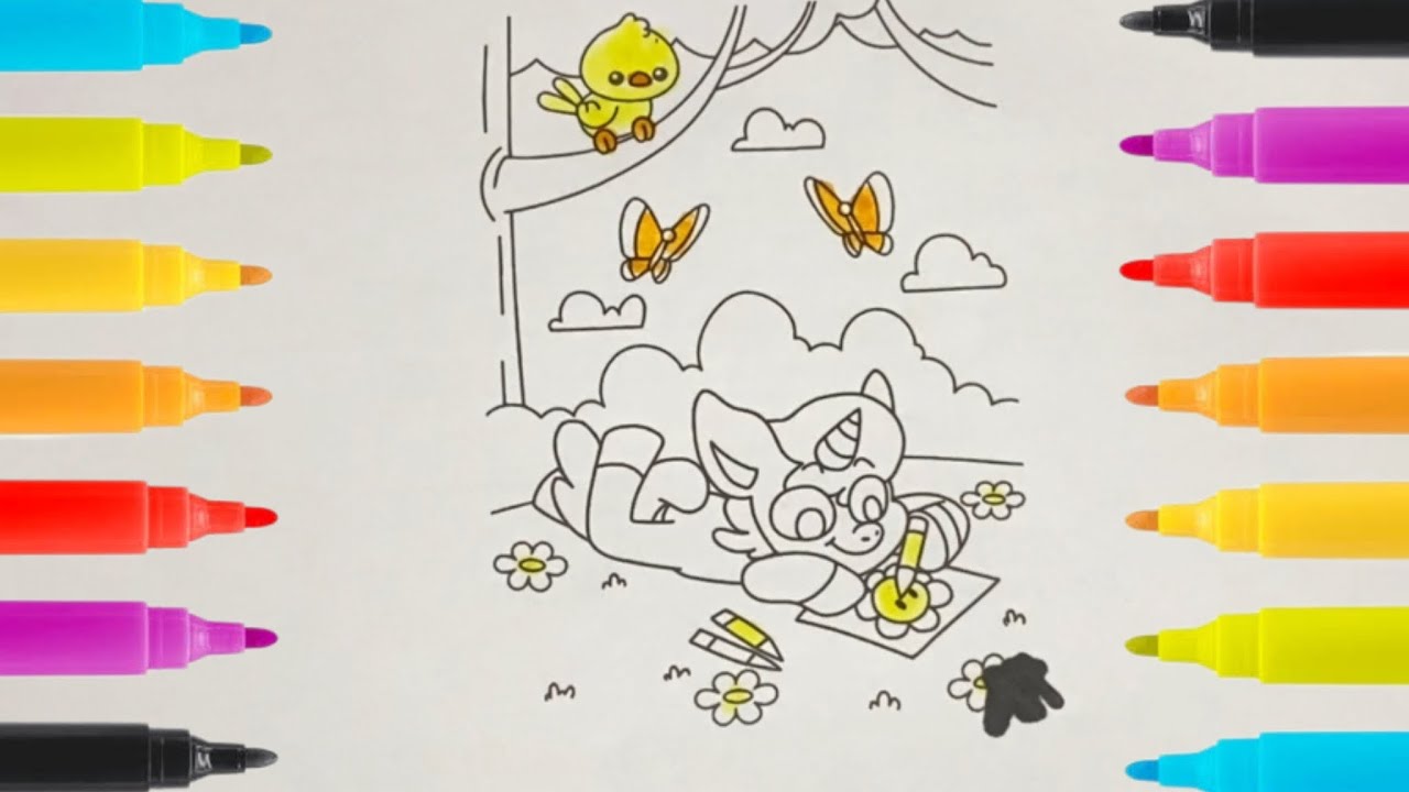 How to coloring craftycorn drawing guys enjoy 🌈🌈🌈🌈‼️‼️‼️ - YouTube