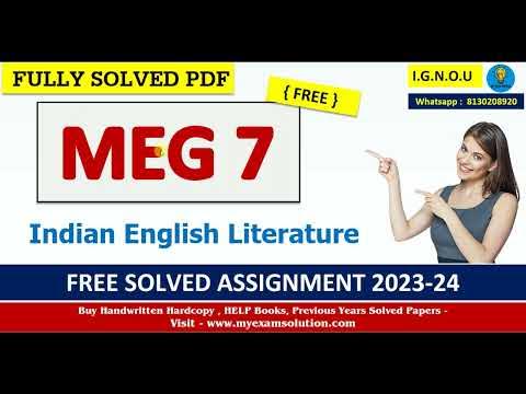 MEG 07 Solved Assignment 2023-24 | Indian English Literature | 90% Marks Scored | IGNOU ...