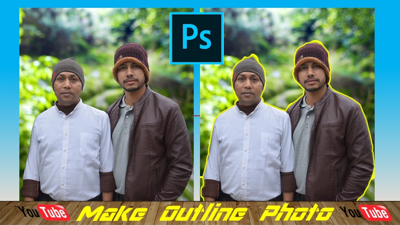 how to Make Outline Photo Easily||Photoshop Tutorial||Adobe Photoshop ...