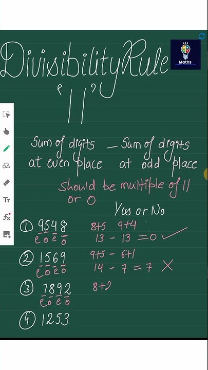 Divisibility Rule of 11 | Maths Formulas and Solutions| - YouTube