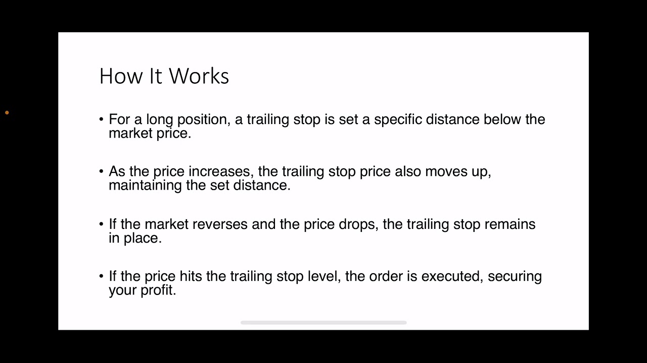 Trailing Stop Explained. - YouTube