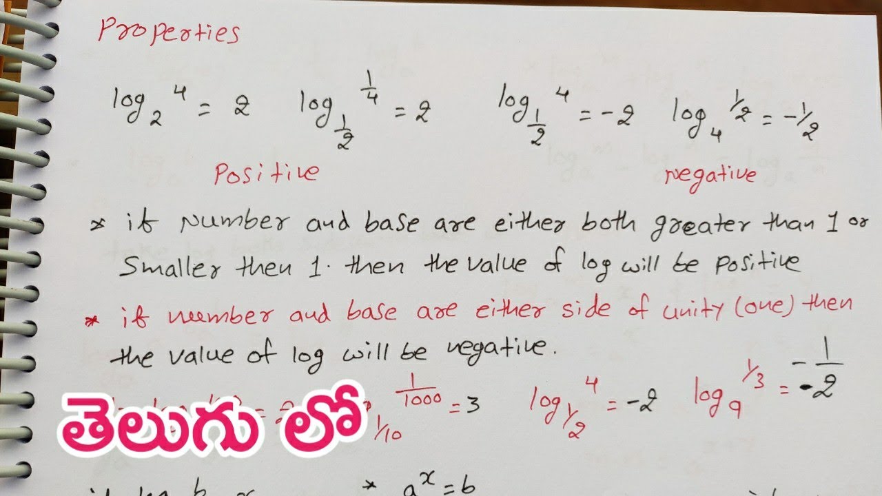Logarithms Basics To IIT - 3 In Telugu | What Are Logs - YouTube