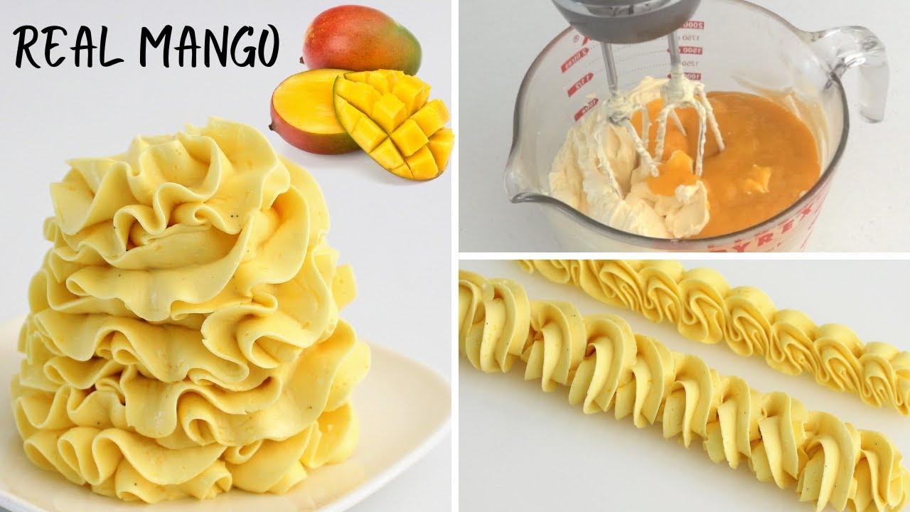 REAL Mango Condensed Milk Buttercream NO Powdered Sugar - Silky Smooth ...