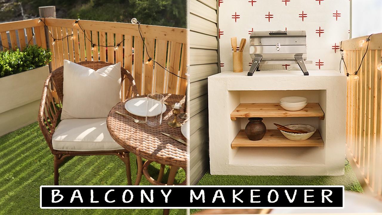 Extreme Balcony Makeover: BBQ, Outdoor Kitchen & More! - YouTube