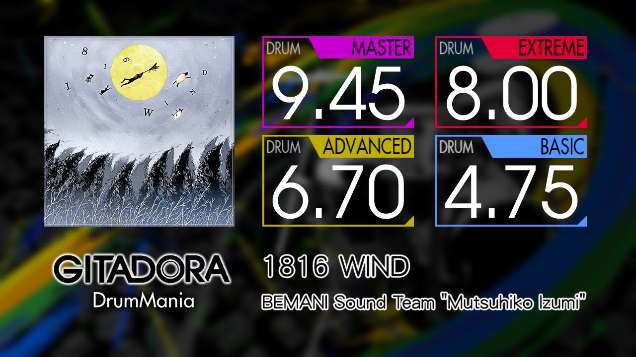 【GITADORA】 1816 WIND (MASTER ~ BASIC) Drum - YouTube