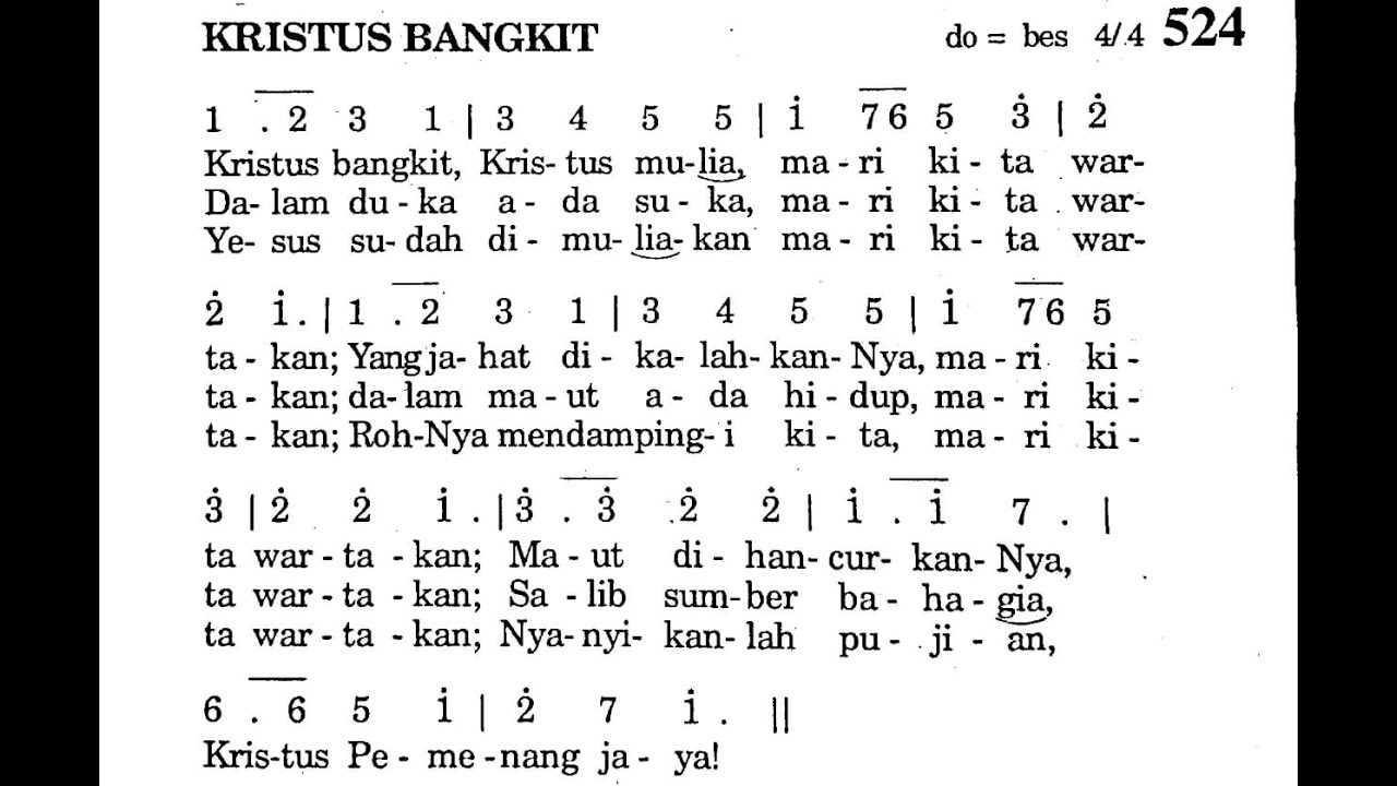 [LAGU PASKAH] Kristus Bangkit || Puji Syukur No. 524 - YouTube
