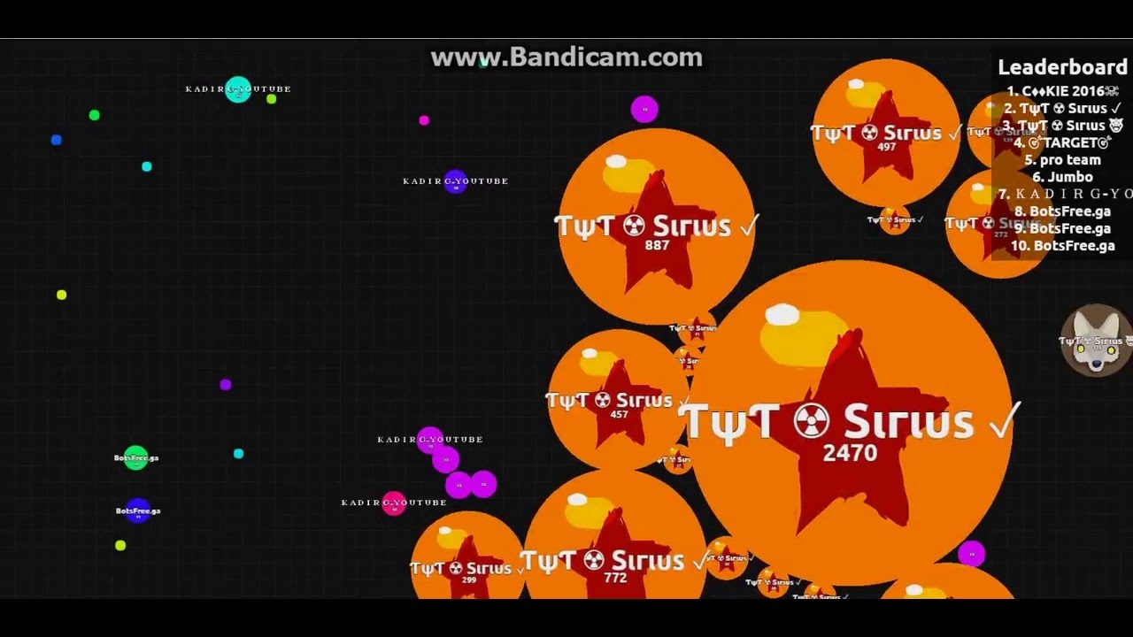 Agar.io !!! Teaming with Sirius and BOT MASTER!!! - YouTube
