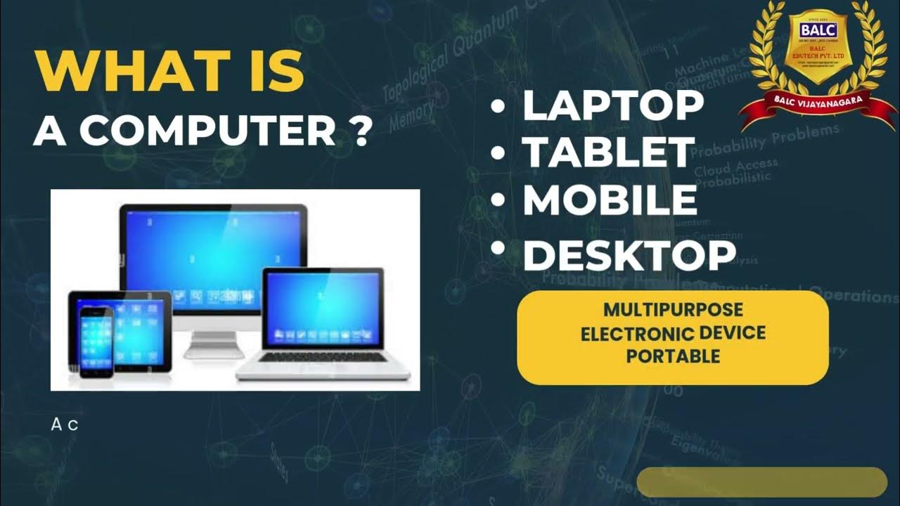 What are Computers ? | Let's learn the basics of Computers - YouTube