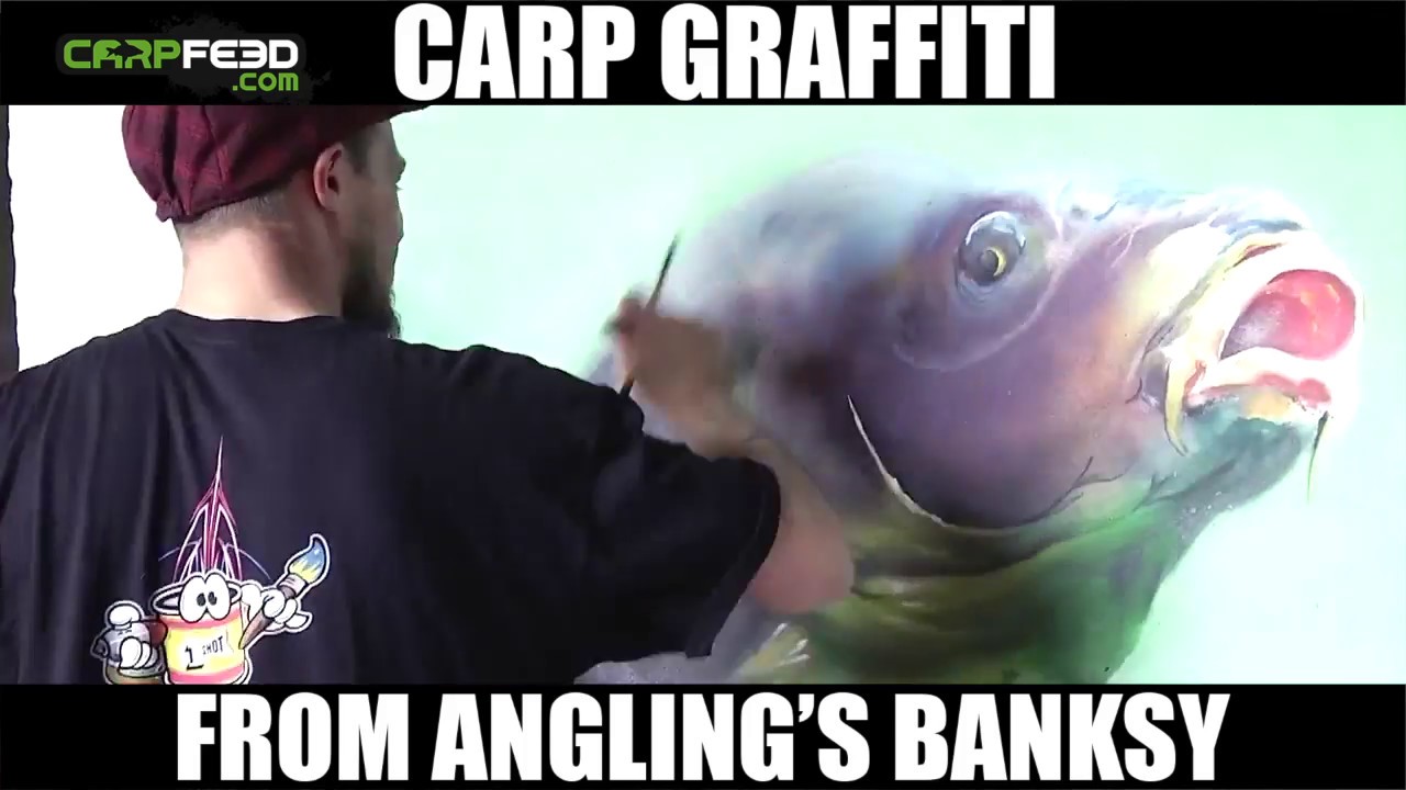 Carp graffiti! Spraypainted carp from artist Dusto - YouTube