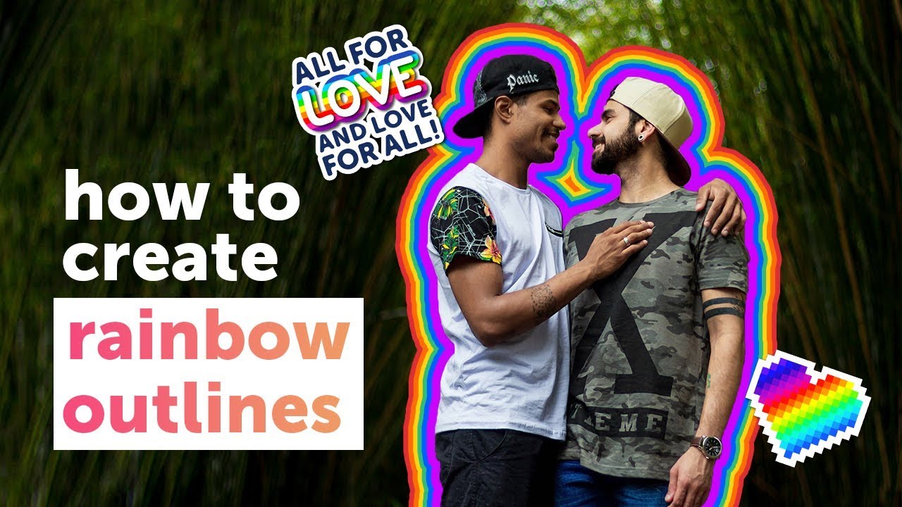 How to celebrate LGBT Pride with rainbow outlines 🏳️‍🌈 | PicsArt ...