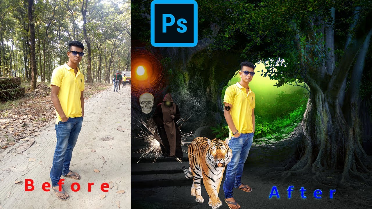 Ghost Photo Editing background in photoshop bangla - YouTube