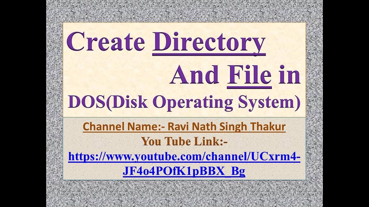 Create Directory & File(DOS) - YouTube