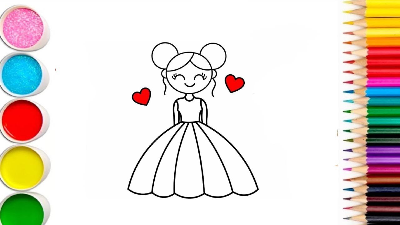 HOW TO DRAW A GIRL EASY STEP BY STEP🌈🎨👗 - YouTube