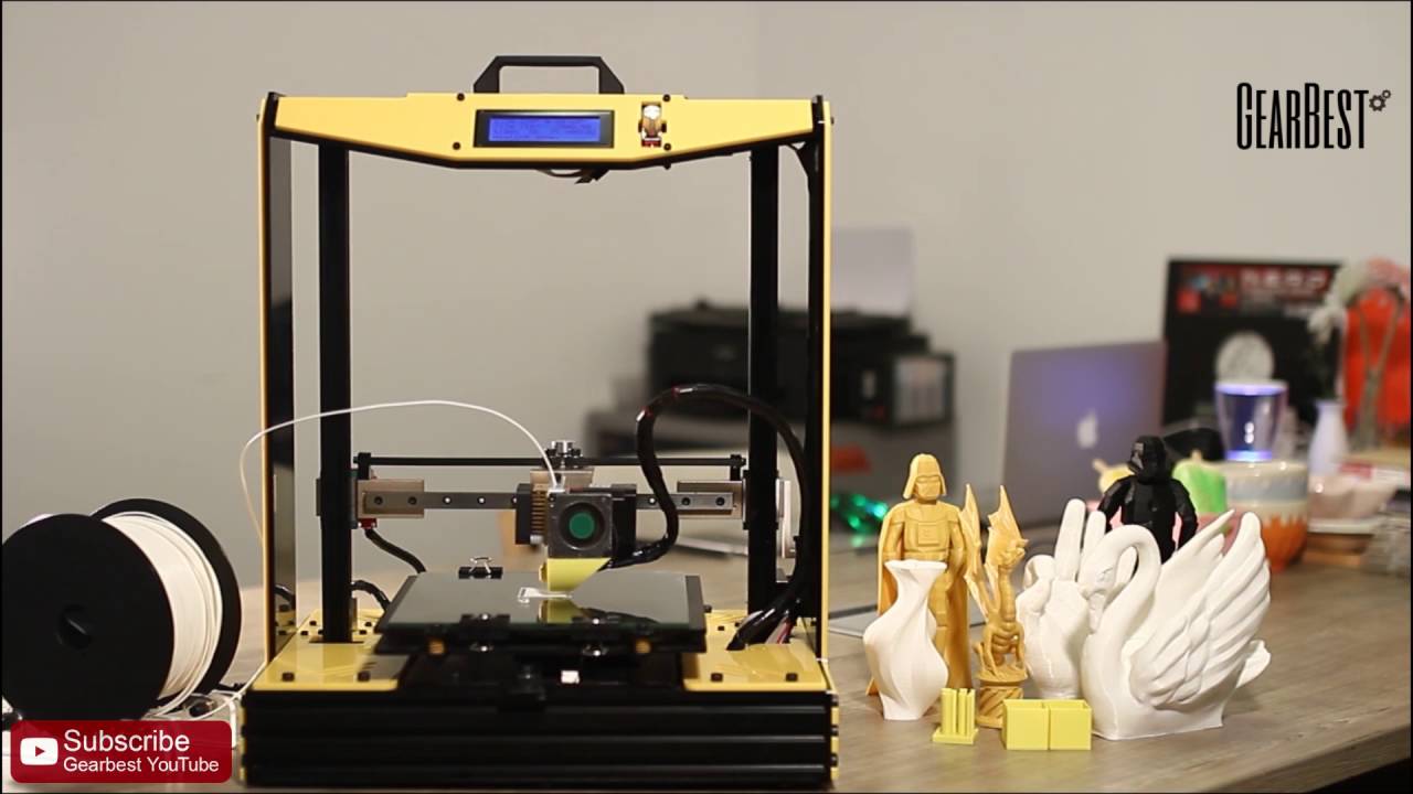 Sunhokey PRUSA I4 3D Printer DIY Kit - Gearbest.com - YouTube