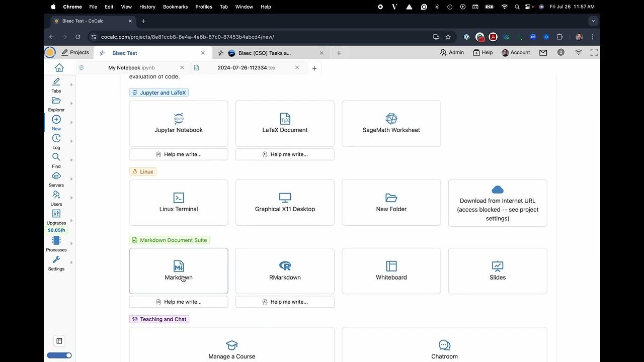 How to Create a Markdown Document in CoCalc - YouTube