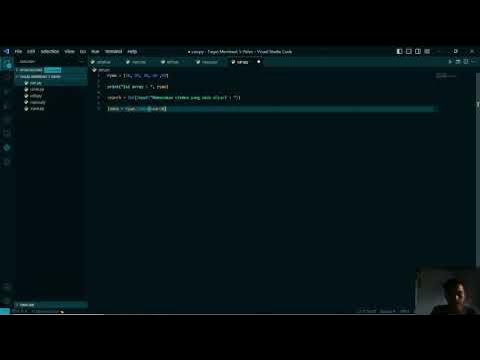 Cara mensearch/mencari nilai dari sebuah Array menggunakan bahasa pemrograman python - YouTube