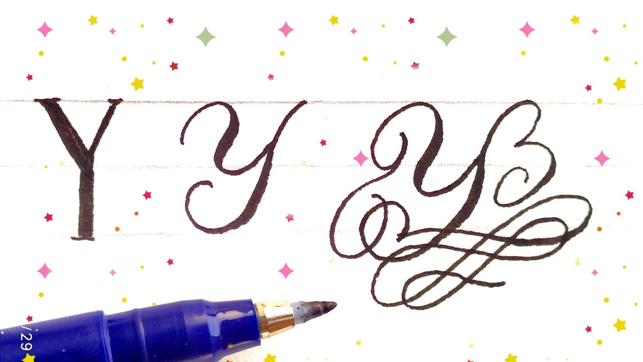 Brush pen calligraphy | Capital letter "Y" flourishing @calligraphy65 ...