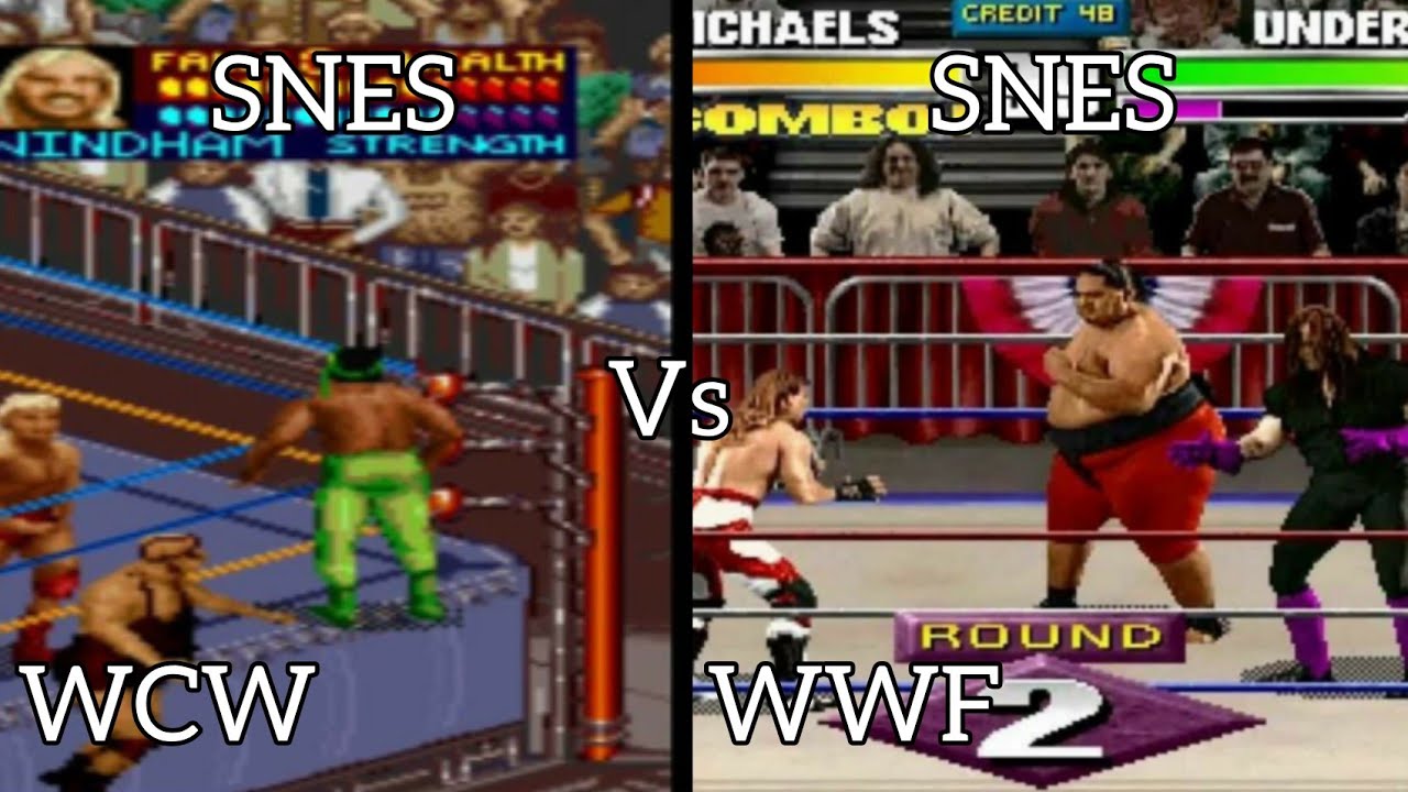 WCW Super Brawl (SNES) vs WWF WrestleMania The Arcade Game (SNES ...
