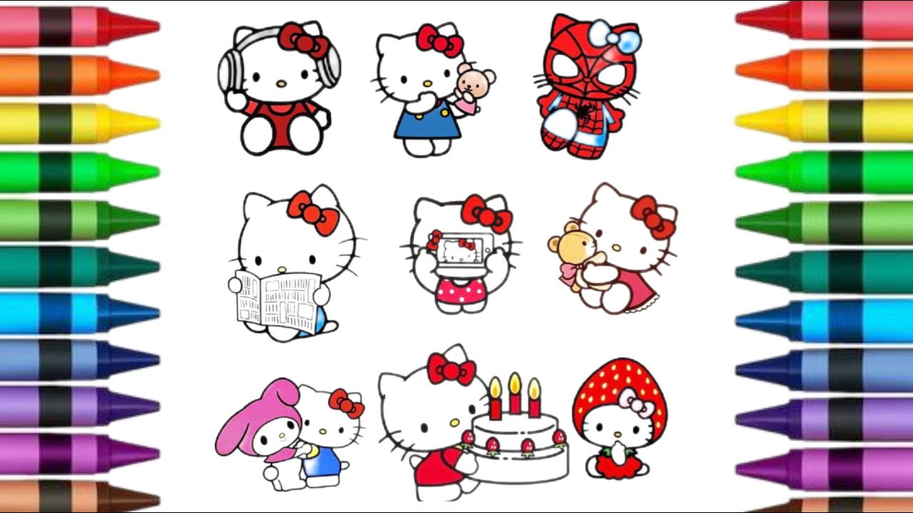 hello kitty and friends drawing and painting | how to draw hello kitty ...