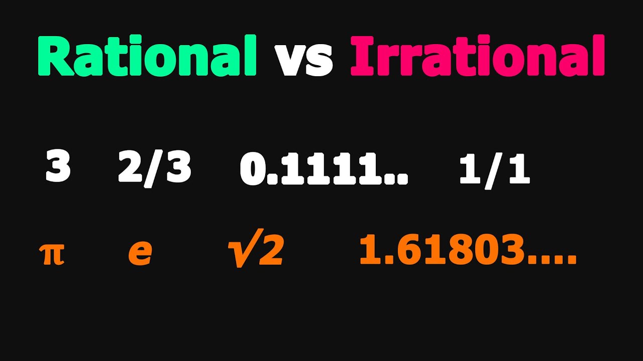 Rational vs Irrational Numbers - YouTube