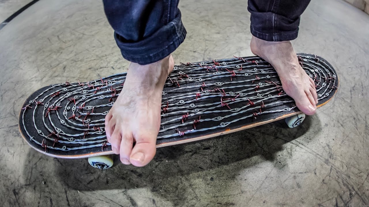 Deadly Barbed Wire Skateboard - YouTube