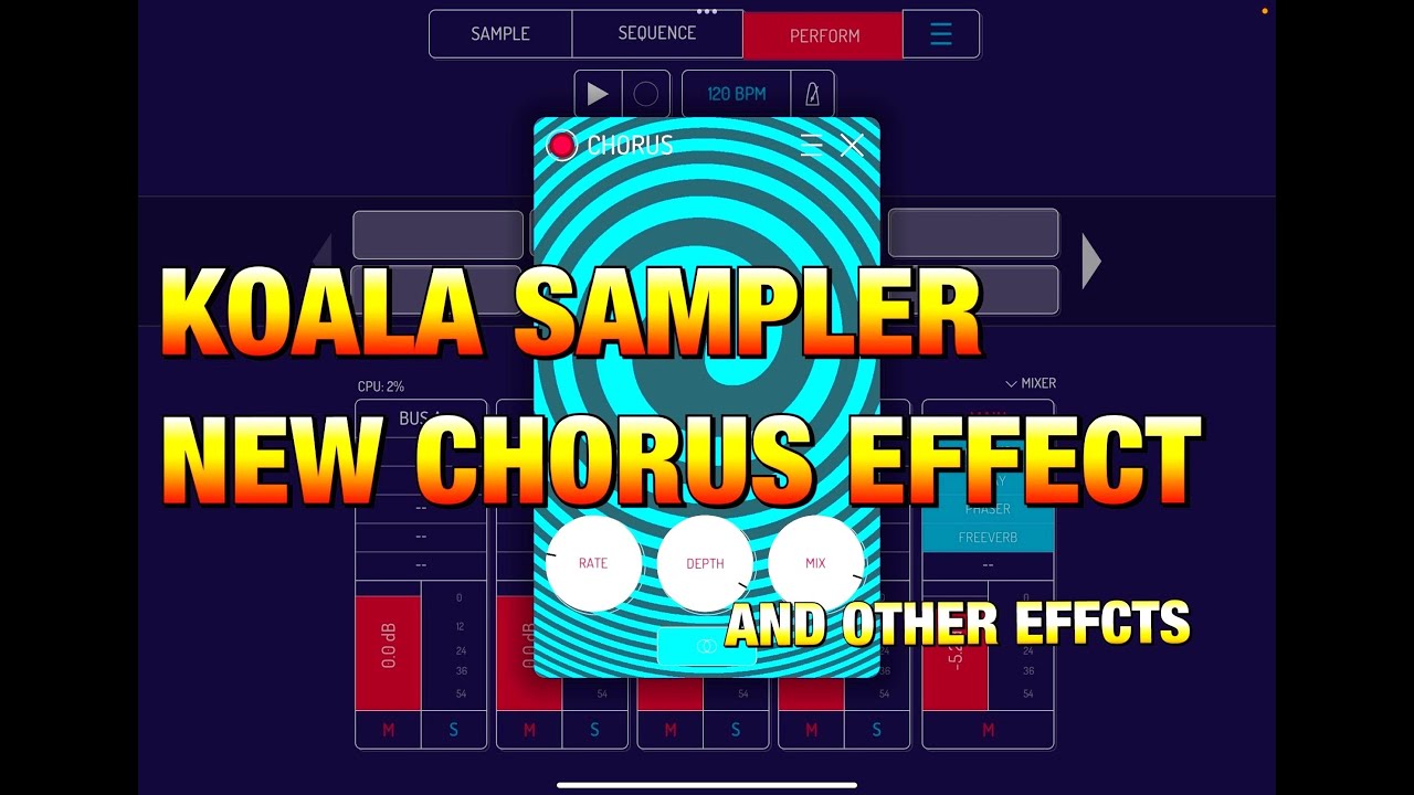 Koala Sampler - Checking Out the New Chorus & Other Effects - Demo for the iPad - YouTube
