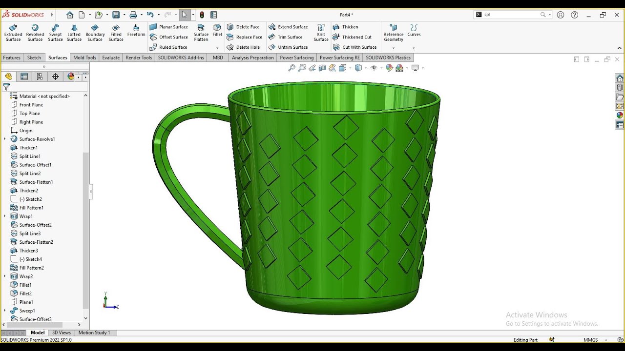 Solidworks mug || advance tech use || advance tutorial - YouTube