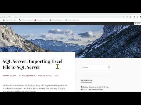 SQL: Uploading Excel File to SQL Server - YouTube