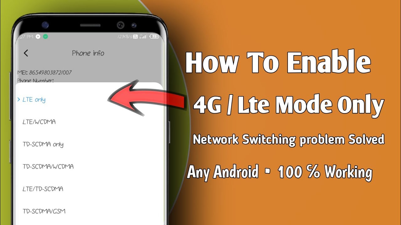 How To Enable 4G / VoLte Mode Only At Any Android | Network Switching ...