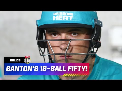 50 OFF 16 BALLS 😲 Tom Banton Goes BIG Against Sydney Thunder | #BBL09