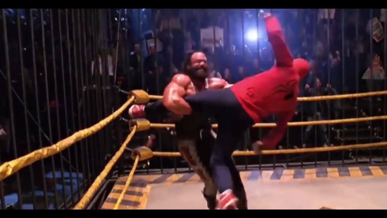 Spiderman (2002) : Spiderman Vs Bonesaw wrestling cage fight scene ...