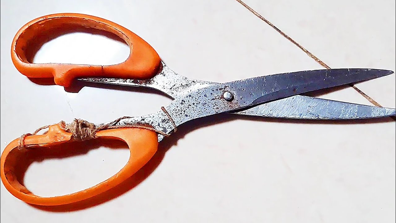 scissor handle repair - YouTube