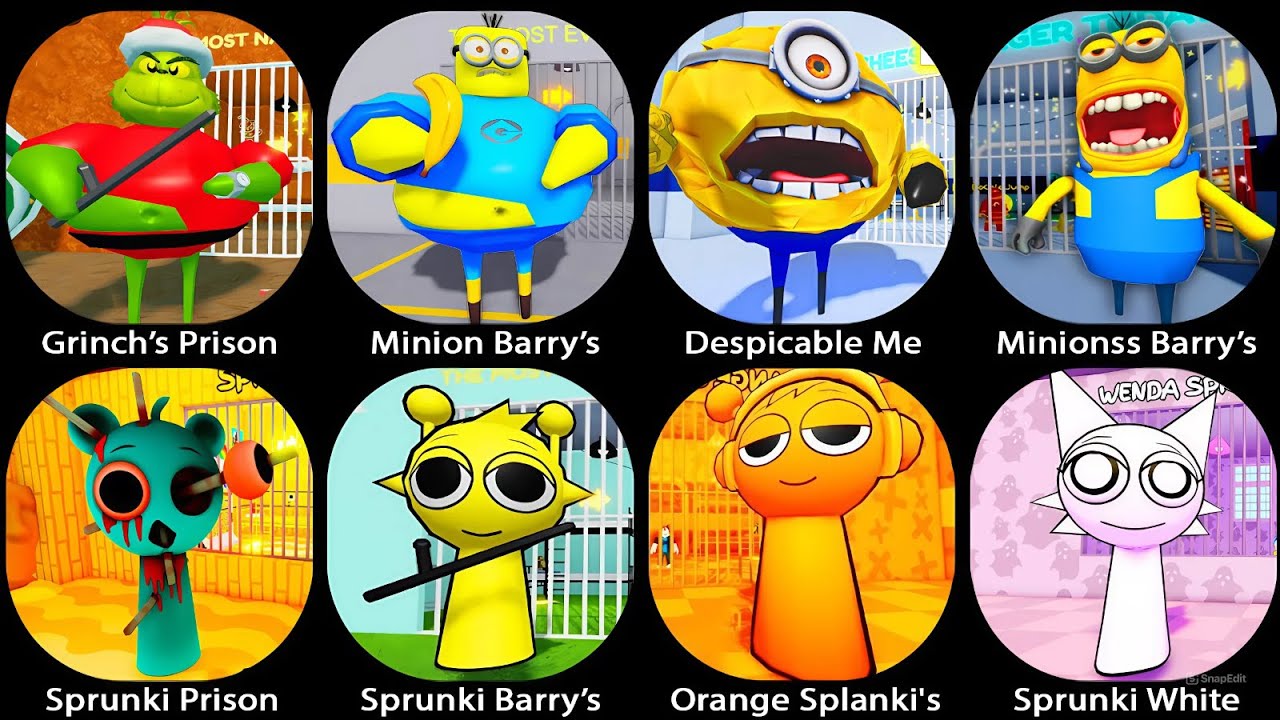GRINCH'S PRISON RUN,MINION BARRY'S PRISON RUN,DESPICABLE ME 4 BARRY'S ...