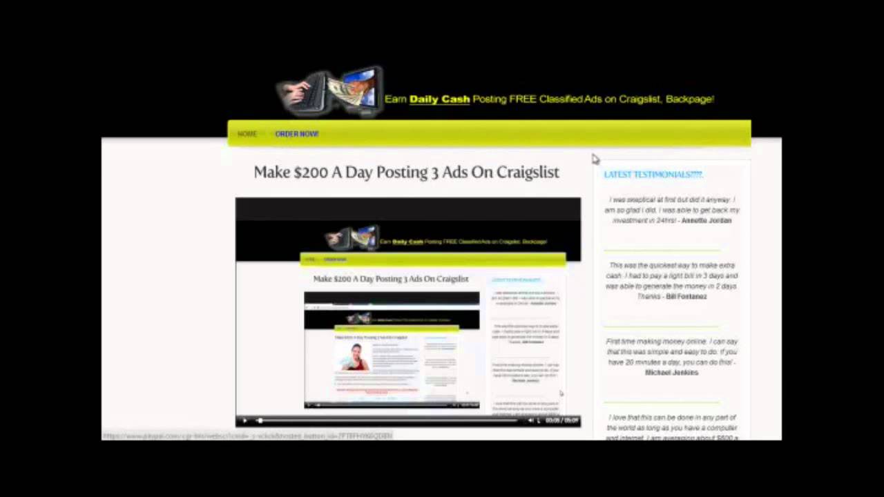 Make $200 A Day Posting 3 Ads on Craigslist -video tutorials- - YouTube