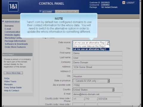 Preparing a domain for transfer from 1and1.com - YouTube
