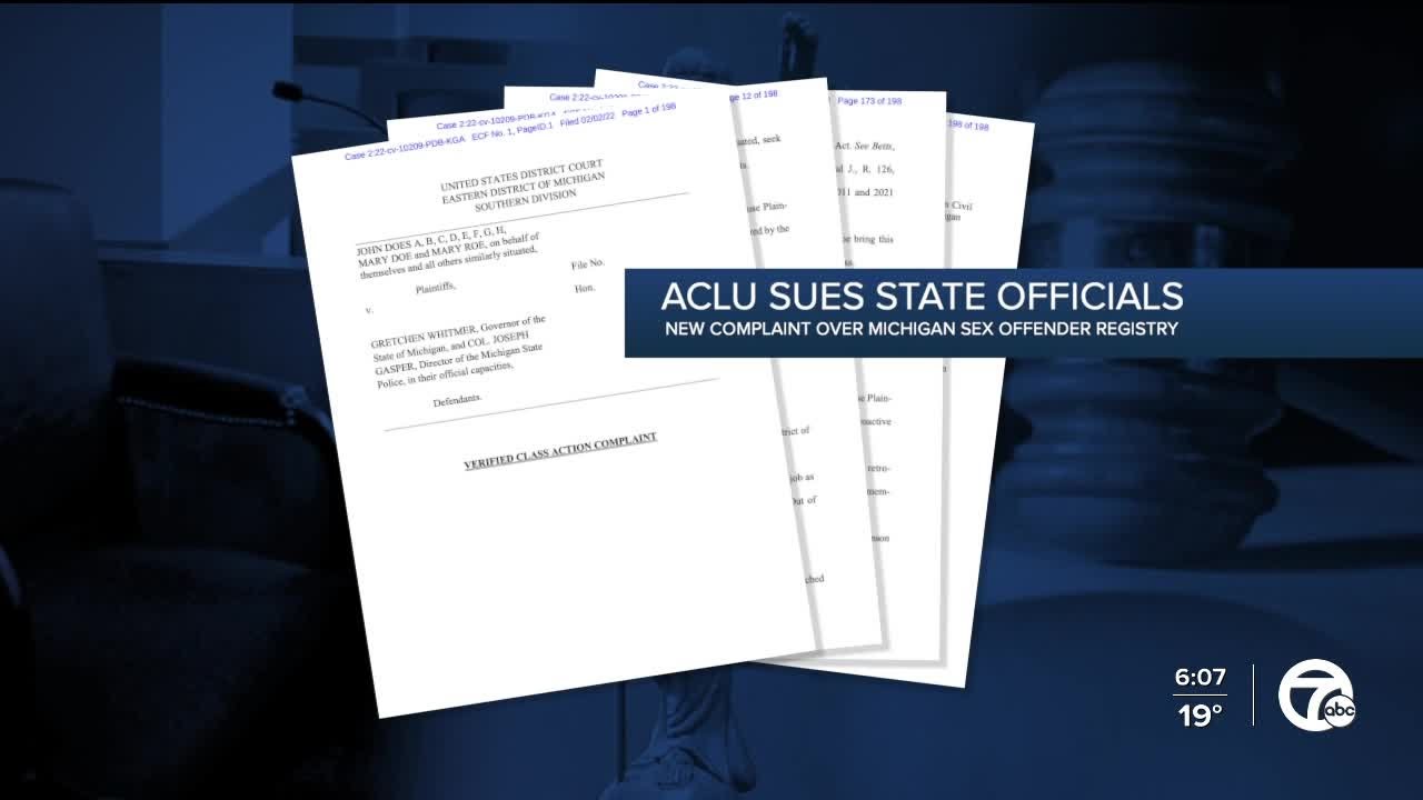Aclu Files 4th Lawsuit Saying Michigan Sex Offender Registry Still