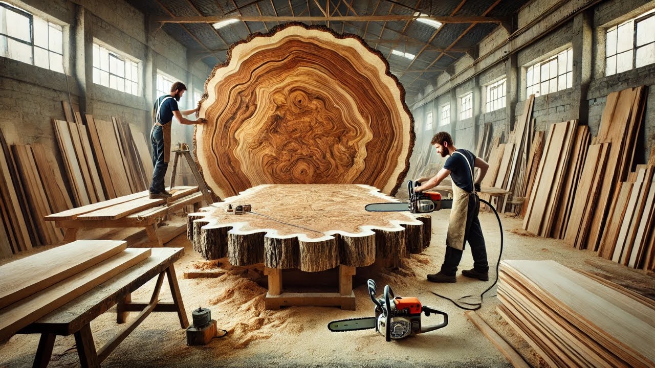 Modern Technology Turns Wood Into Art: Admire Unique Tables - YouTube