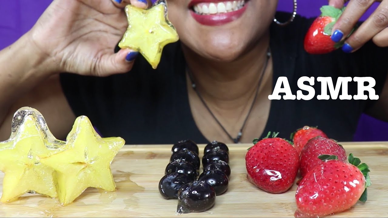 ASMR: CANDIED FRUIT *STRAWBERRIES, BLUEBERRIES & STAR FRUIT (CRUNCHY ...